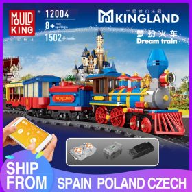 MOULD KING 12003 The QJ Steam Locomotives Train with Remote Control ...